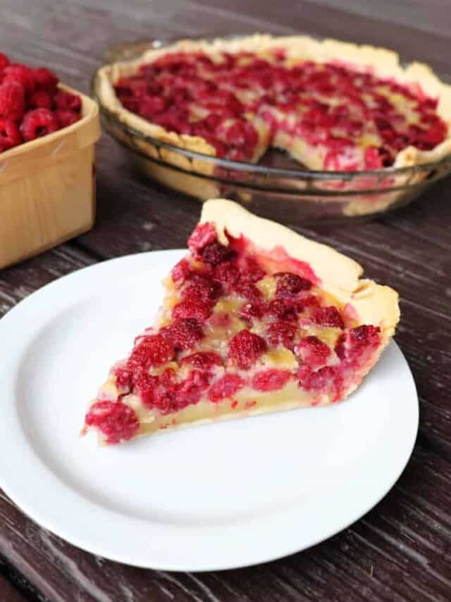 Easy, Homemade Raspberry Custard Pie Story - Homespun Seasonal Living