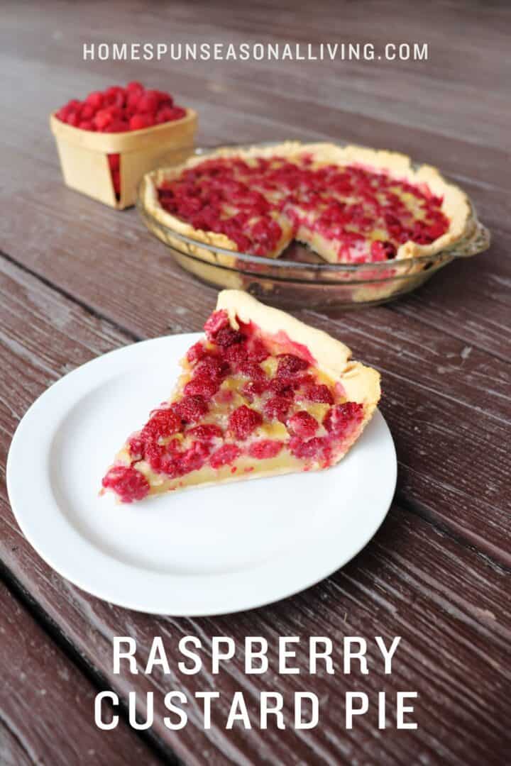 Easy, Homemade Raspberry Custard Pie - Homespun Seasonal Living