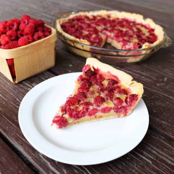 Easy, Homemade Raspberry Custard Pie - Homespun Seasonal Living