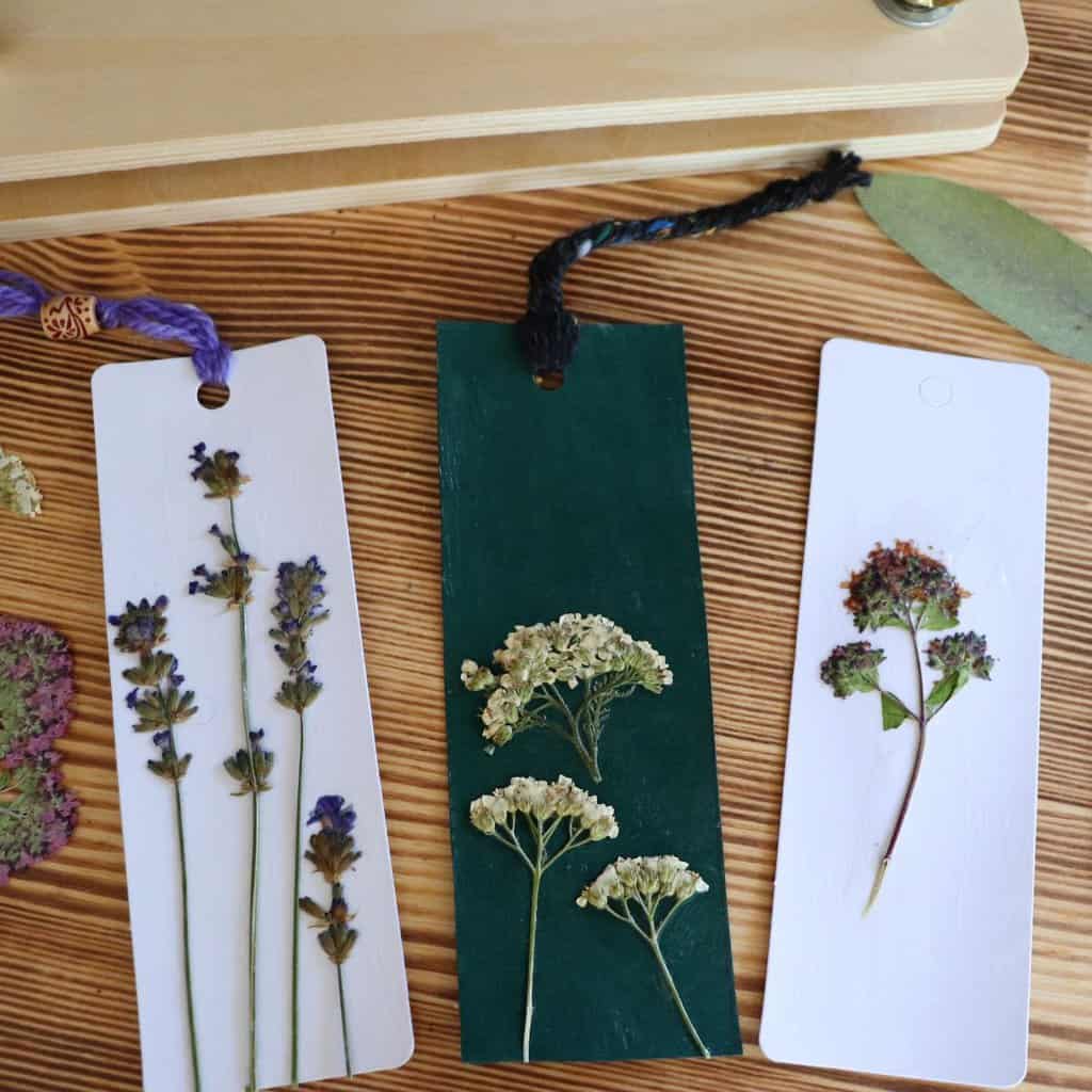 How to Make Pressed Flower Bookmarks - Homespun Seasonal Living